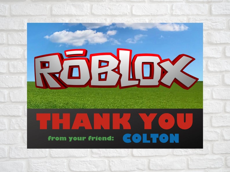 Roblox Personalized Digital Thank You Card | Etsy