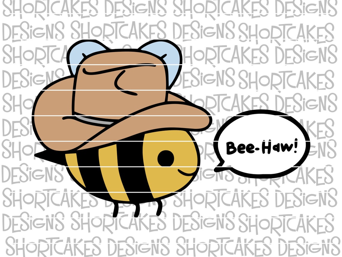 Bee Haw Cowboy Bee Digital Download Svg/png/jpeg/dxf - Etsy