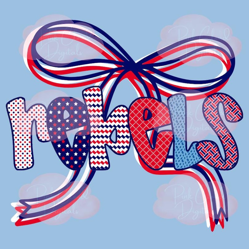 Rebels, Blue, Red, Bow, School Spirit, PNG, Digital File, Sublimation ...