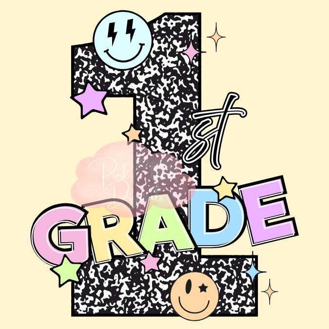 Retro First Grade Composition Book PNG: School Spirit Sublimation or ...