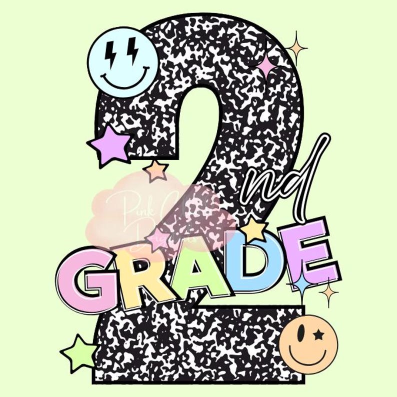 Retro 2nd Grade Composition Book PNG: School Spirit Sublimation or DTF ...