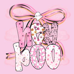 Hey Boo, Halloween, Ghosts, Bow, Pink, PNG, Digital File, Sublimation ...