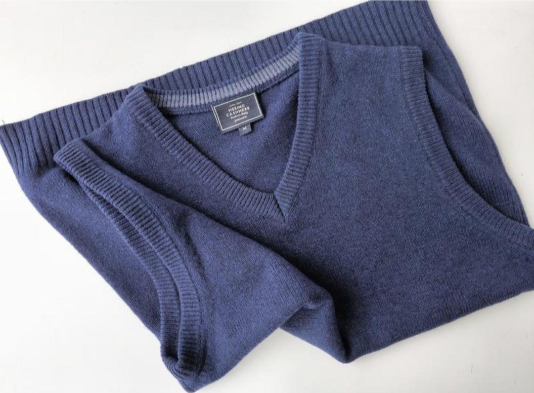 John Lewis Men Blue Wool Vest Merino Cashmere Size M - Etsy