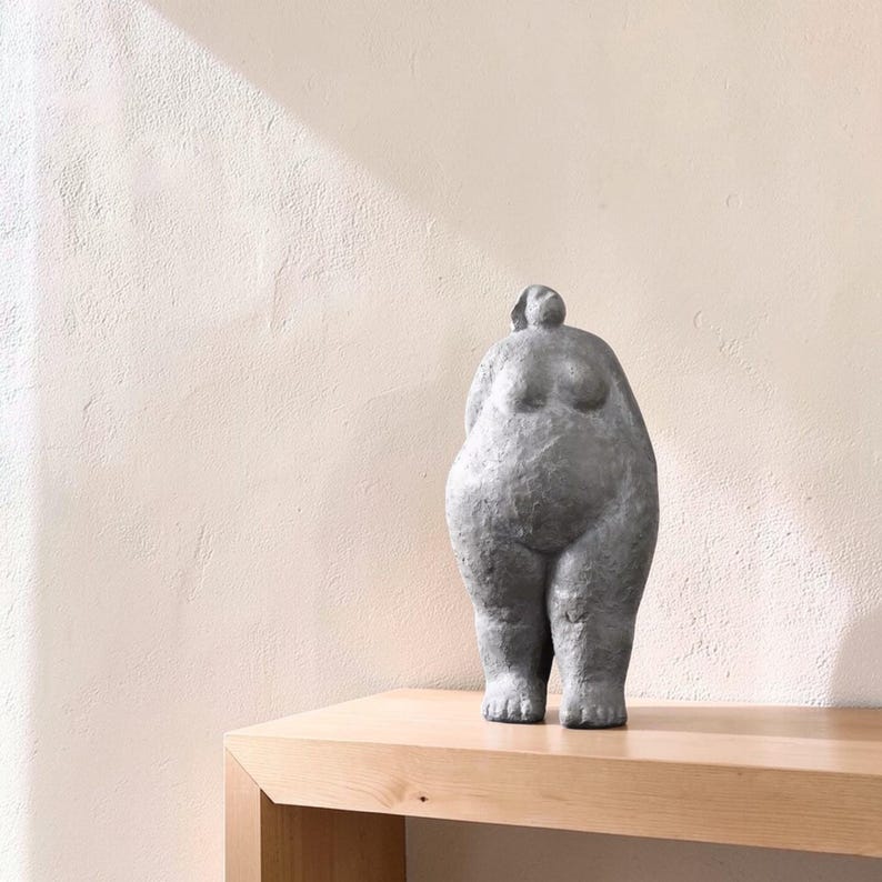 Resin Fat Lady Statue | Modern Yoga Figurine Sculpture for Interior ...