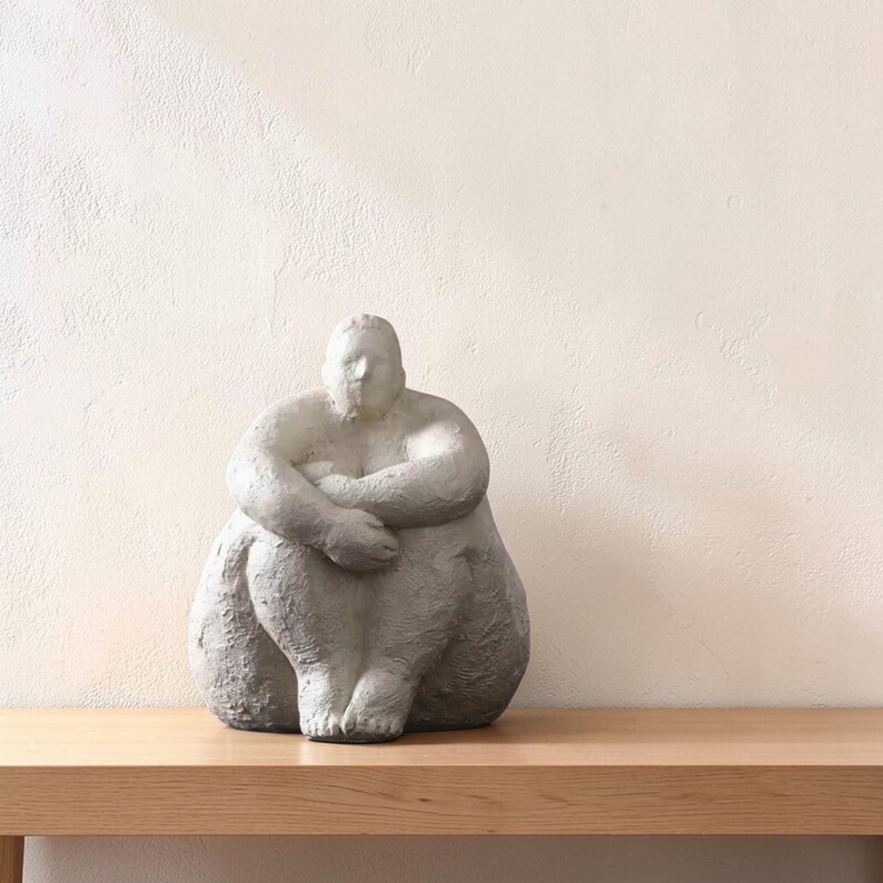 Resin Fat Lady Statue | Modern Yoga Figurine Sculpture for Interior ...