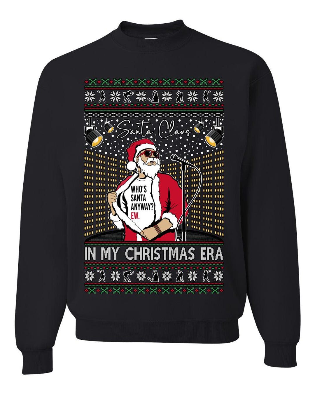 Santa Claus in My Christmas Era Xmas, Funny Clause Pop Music Tour ...