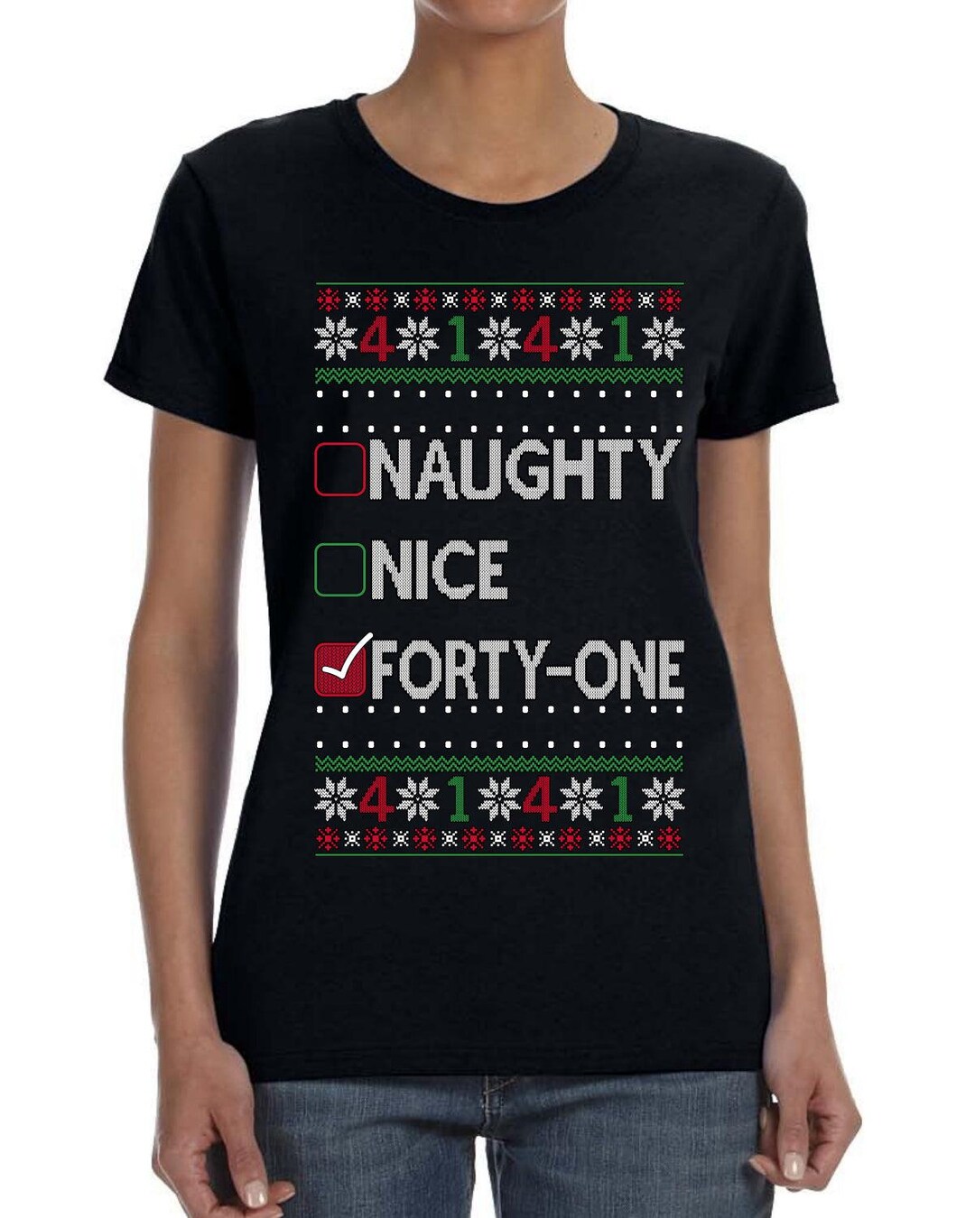 Funny Meme List Naughty, Nice, Forty-one, Ugle Christmas Sweater Ugly ...