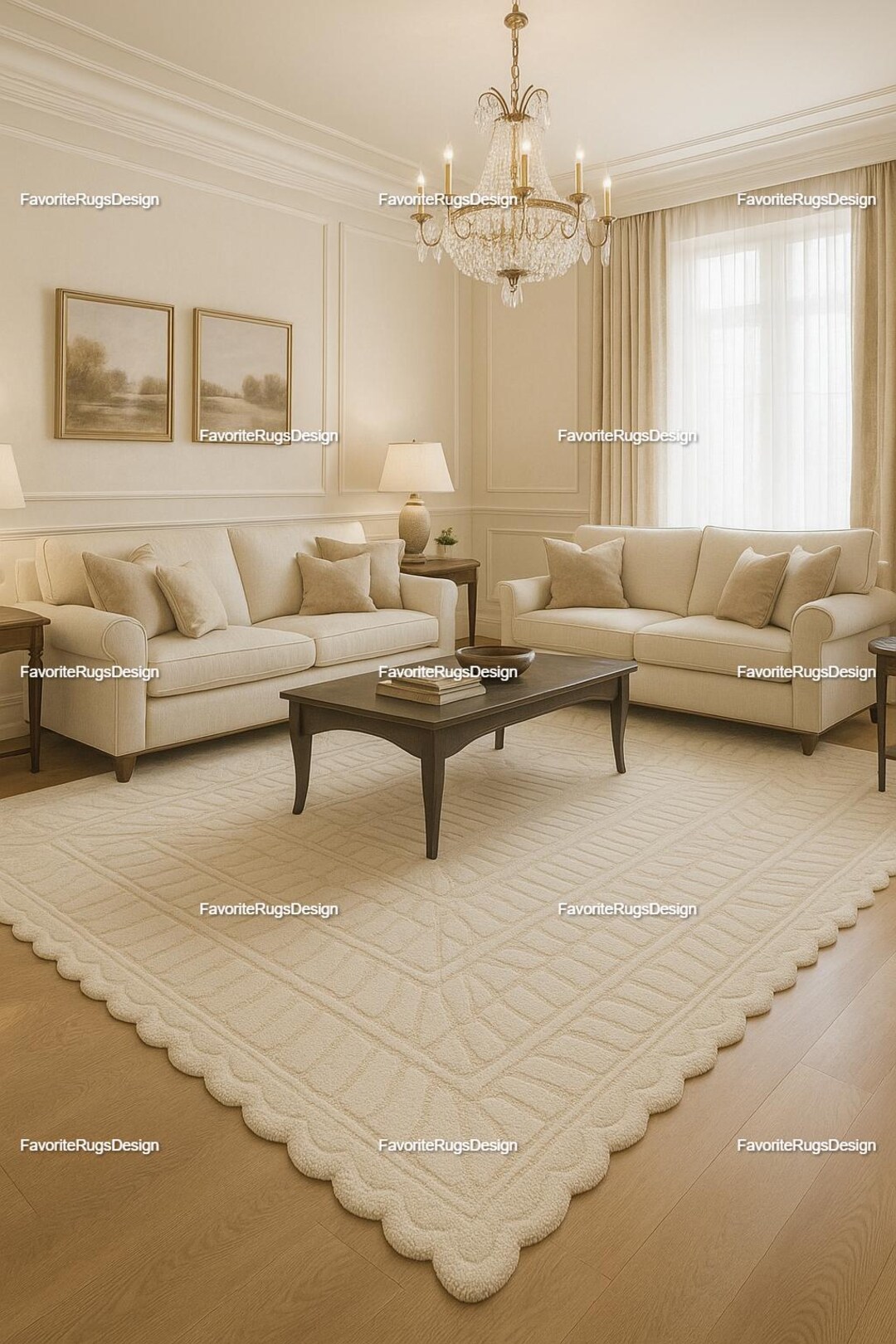 Hand-tufted Wool Scallop Rug: Modern Entryway/bedroom Accent - Etsy