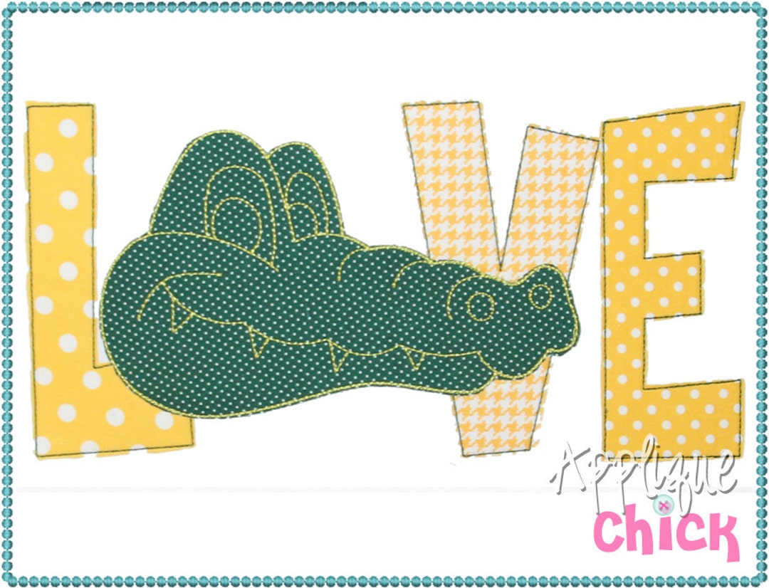 Gator Love Applique Design - Etsy