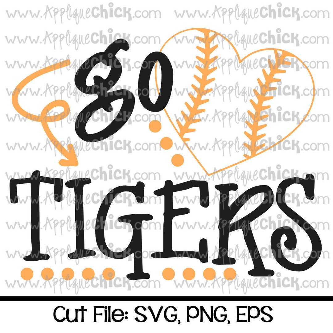 Go Tigers Baseball SVG Clipart - Etsy