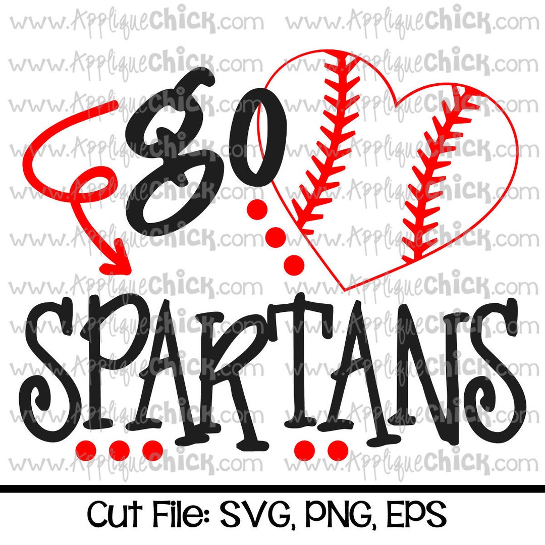 Go Spartans Baseball SVG Clipart - Etsy