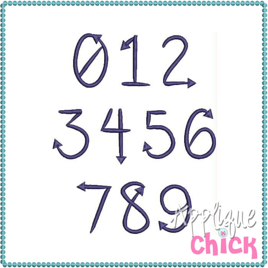 Arrow Embroidery Font Instant Download | Etsy