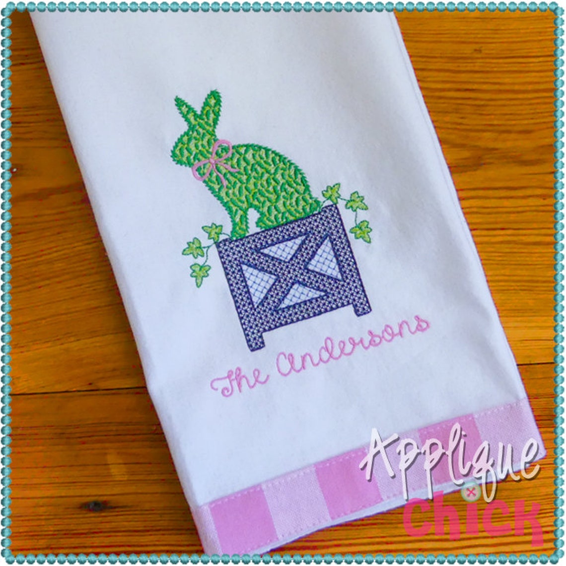 Boxwood Bunny Topiary Machine Embroidery Design - Etsy