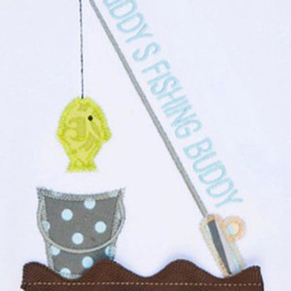 Fishing Applique - Etsy