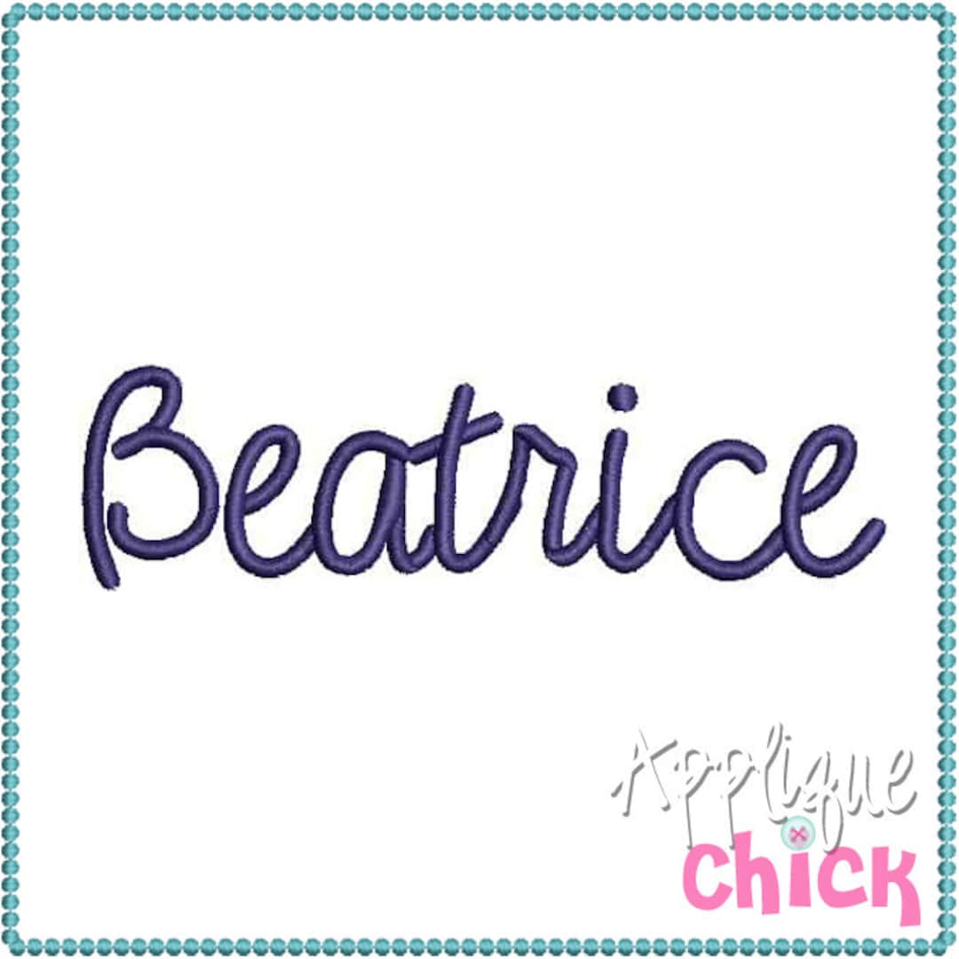 Beatrice Embroidery Font Instant Download - Etsy