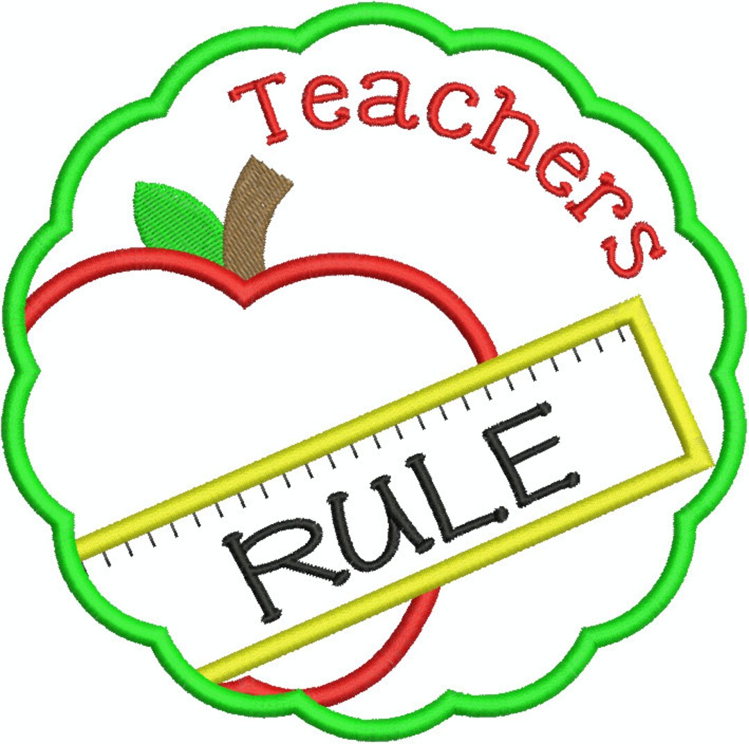 Teachers Rule Applique Design - Etsy