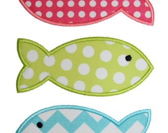 Three Fishes Applique Machine Embroidery Design NO:0030 - Etsy