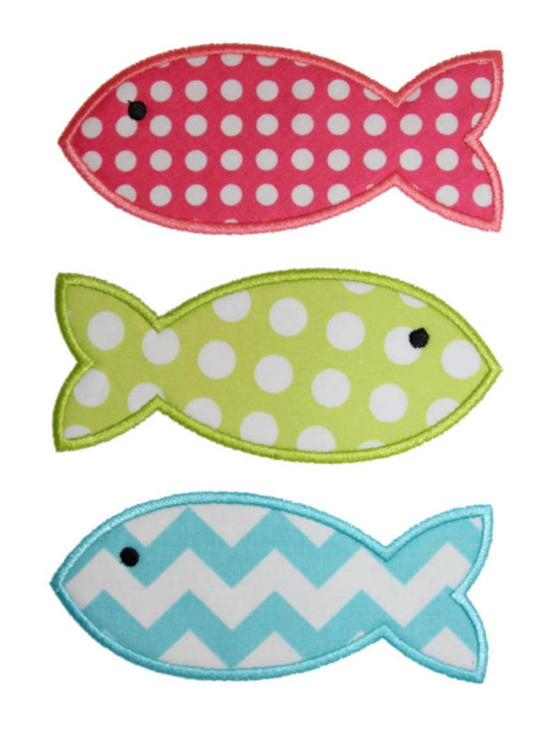 Fishes Applique Design | Etsy