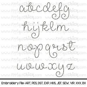 Vintage Stitch Script Embroidery Font, Bean Stitch, Hand-stitched Look ...