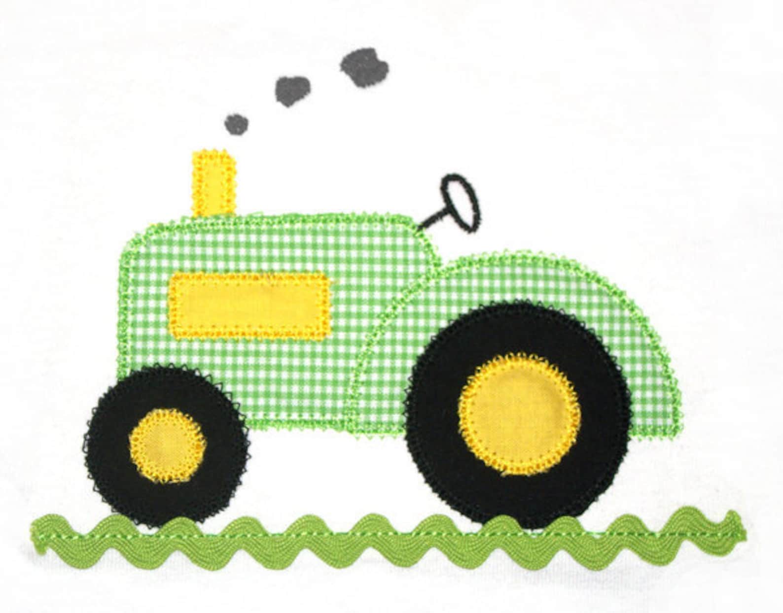 Tractor Applique Design With Ric Rac 144 - Etsy