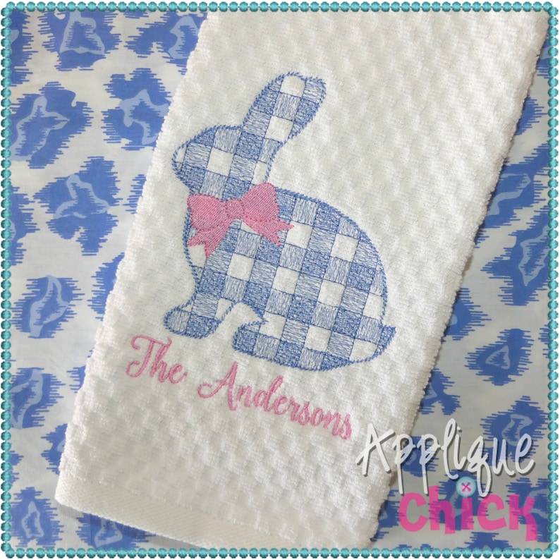 Buffalo Check Bunny Machine Embroidery Design - Etsy