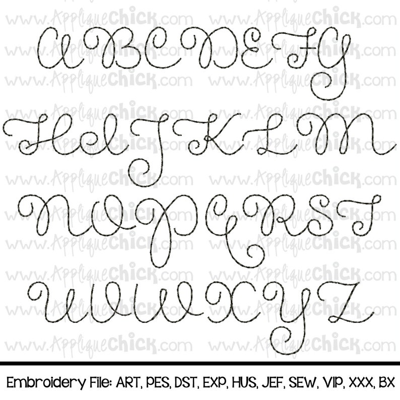 Vintage Stitch Script Embroidery Font Bean Stitch - Etsy