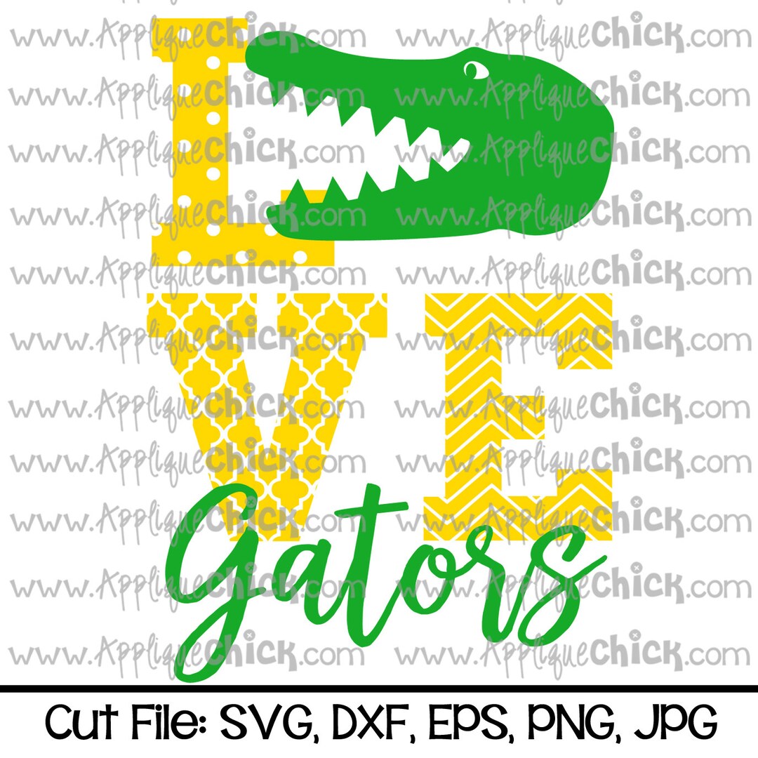 Love Gators SVG Clipart DXF - Etsy