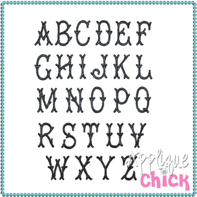 Pagoda Embroidery Font Instant Download - Etsy