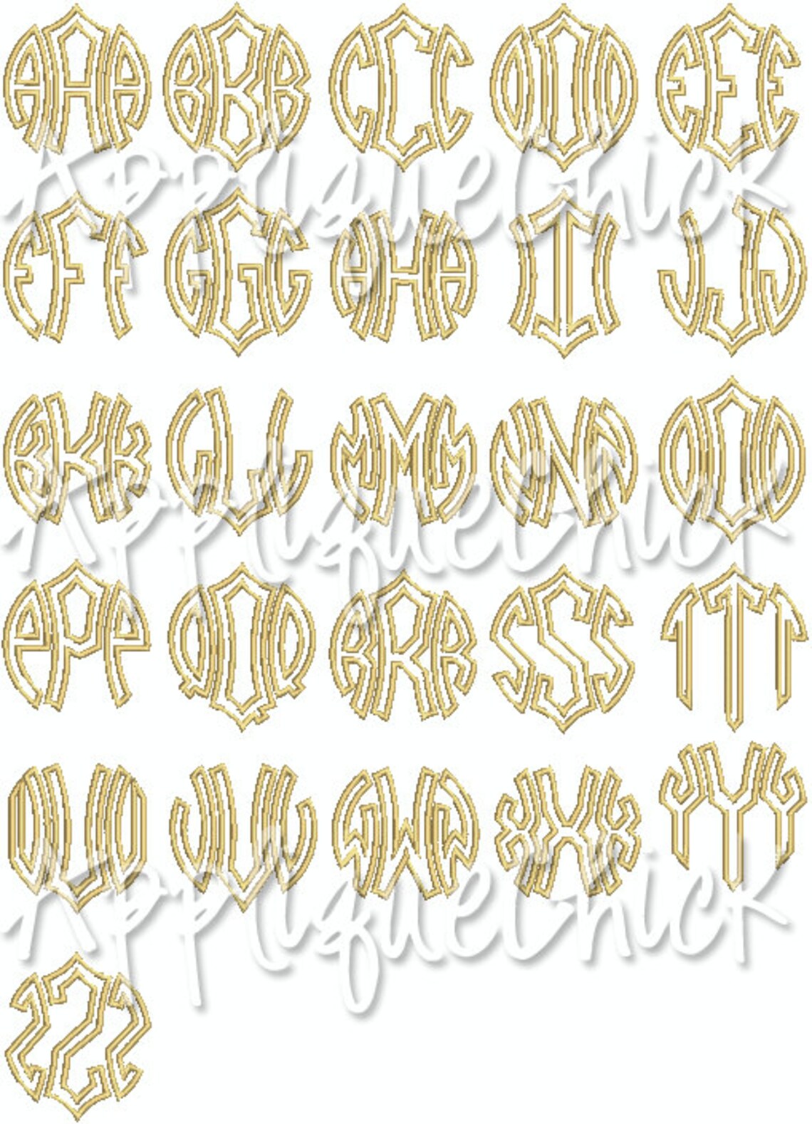 Louise Applique Monogram Alphabet - Etsy