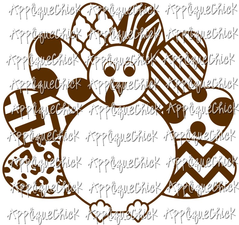 Turkey SVG Polka Dot Feathers for Monogram DXF - Etsy