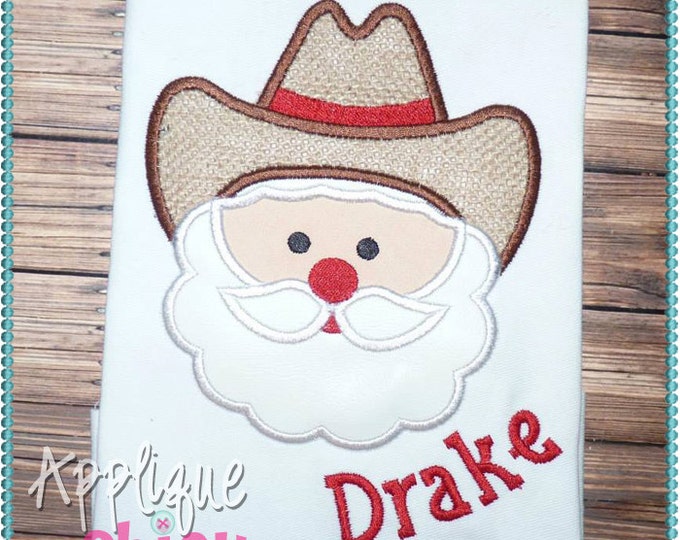 Cowboy Santa Applique Design - Etsy