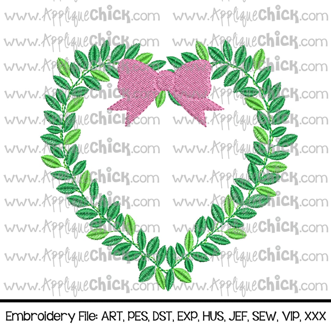 Heart Wreath Machine Embroidery Design - Etsy