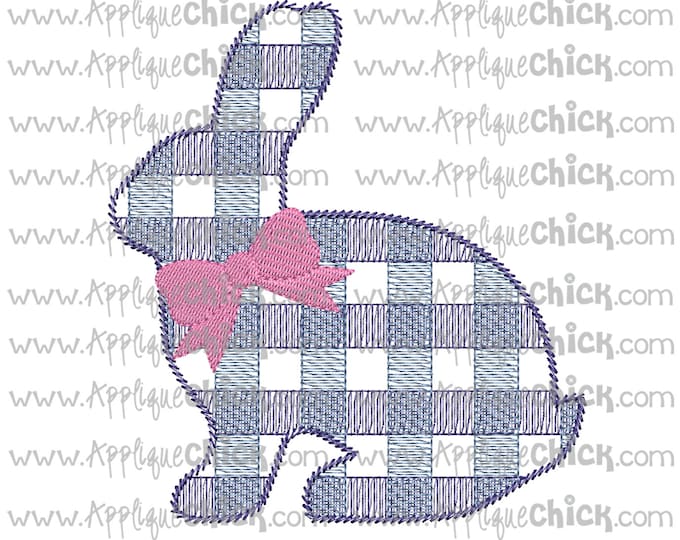 Buffalo Check Bunny Machine Embroidery Design - Etsy