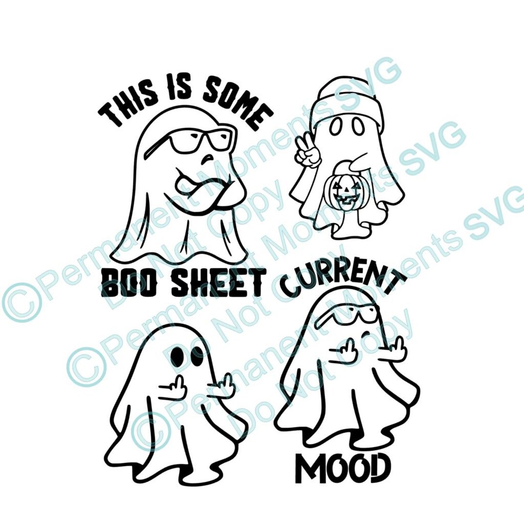Halloween Funny Ghost Ghosts SVG Cut File Bundle - Etsy