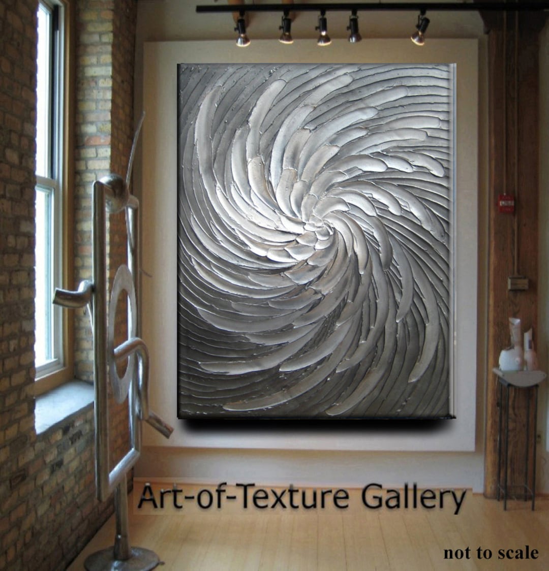 Abstract 3D Textured Floral Impasto Painting Big Custom Original Heavy ...