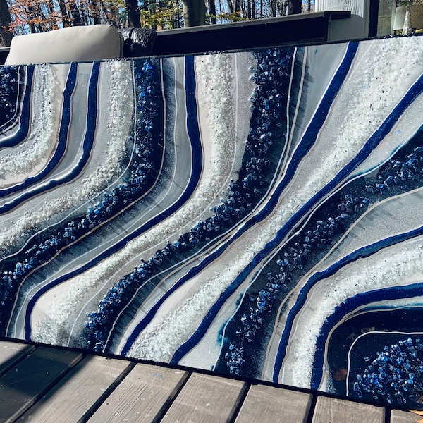 Blue Resin Wall Art - Etsy