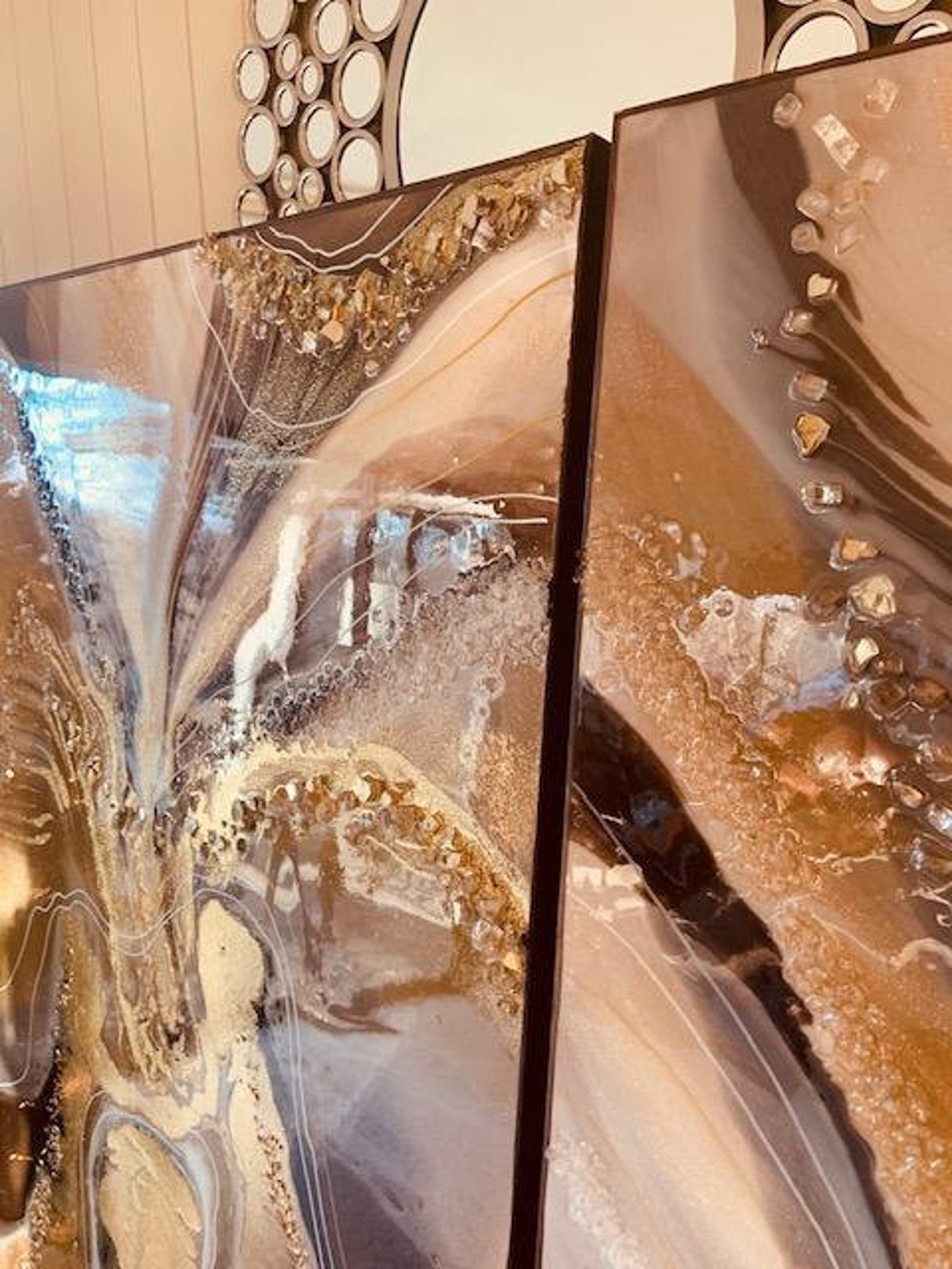 Crystal Resin Glass Huge Pair Agate Abstract Modern Custom | Etsy