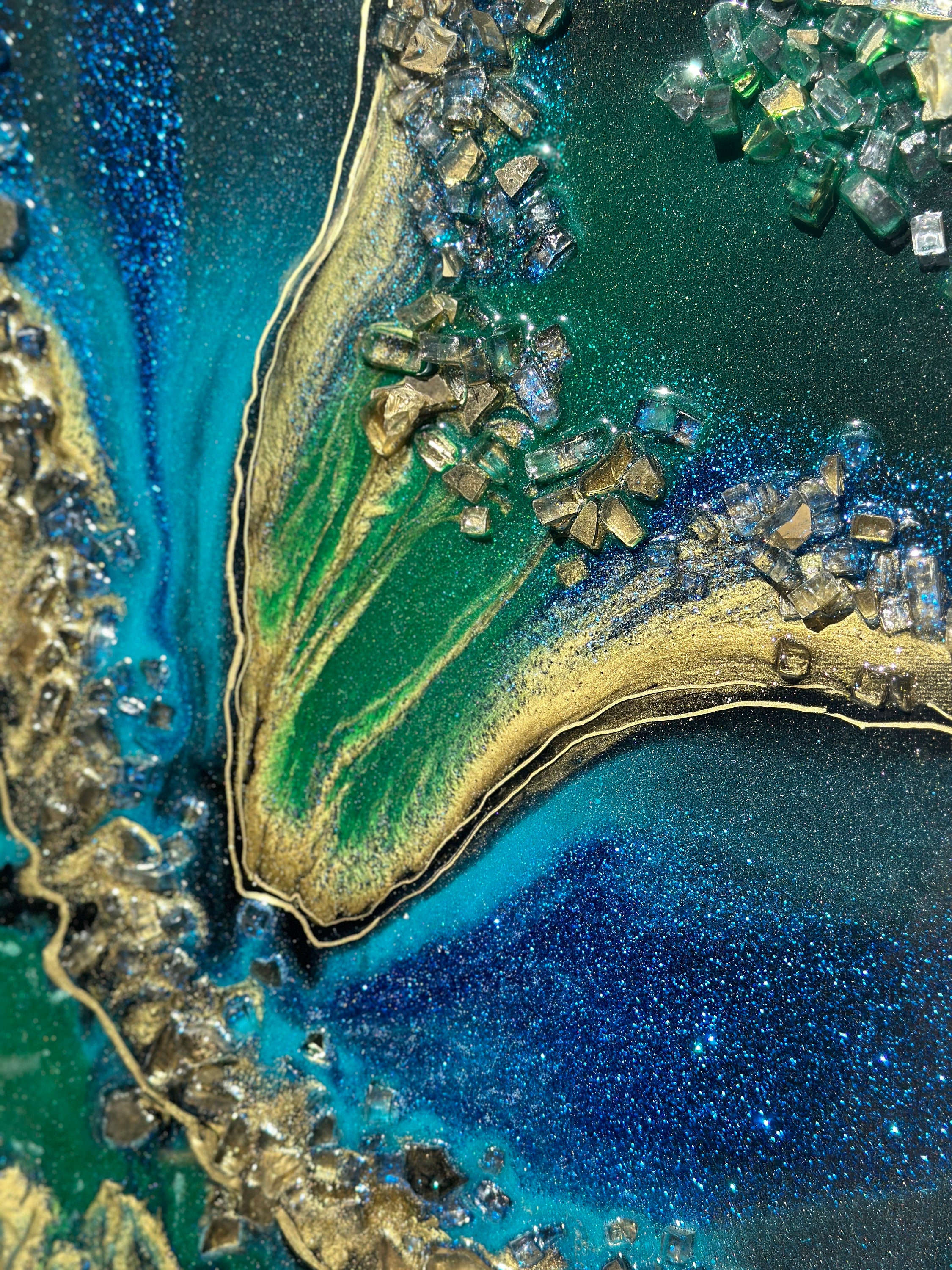 Crystal Quartz 24K Resin Art Painting Custom Geode Glitter Original ...