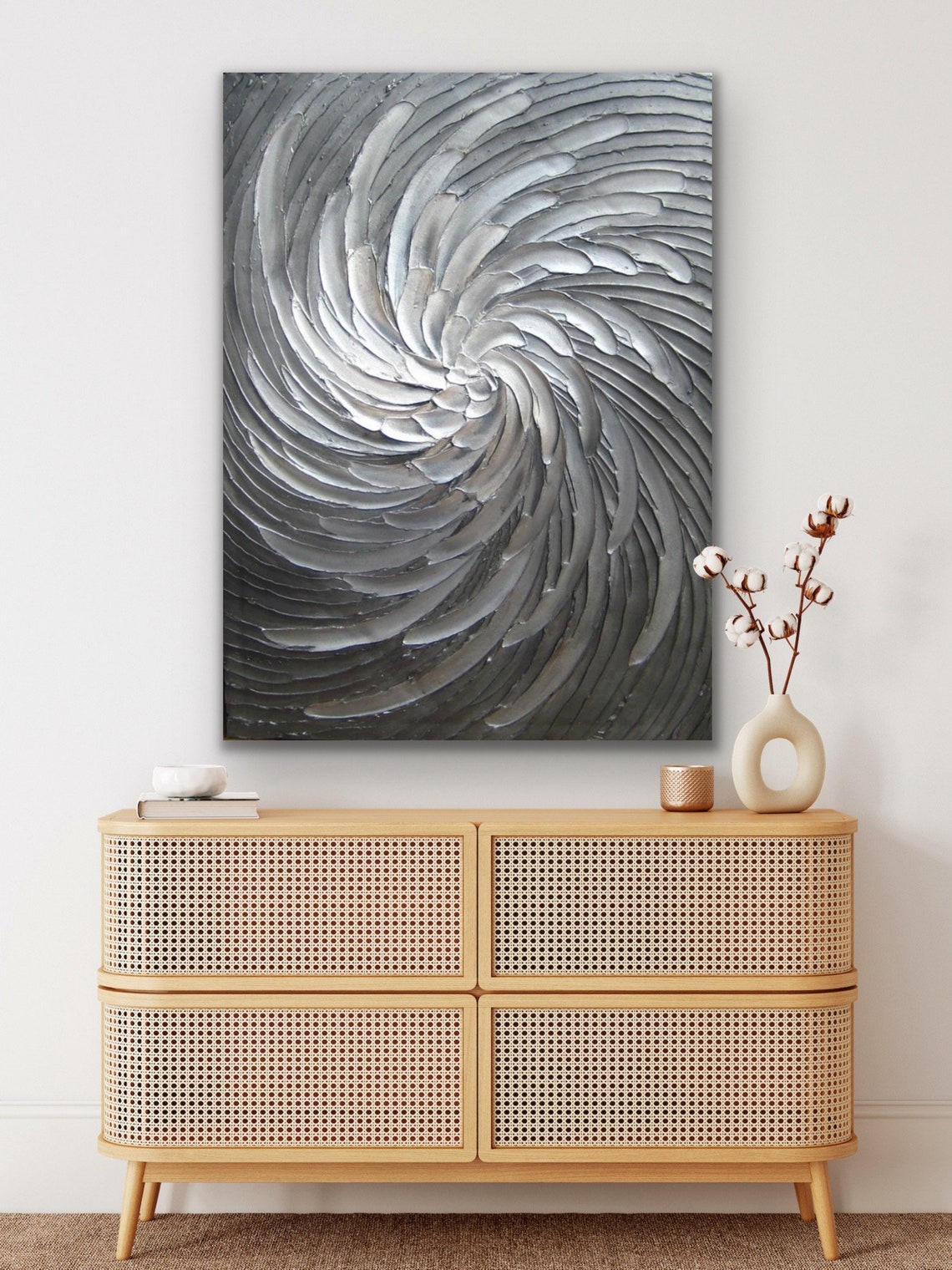 Abstract 3D Textured Floral Impasto Painting Big Custom Original Heavy ...