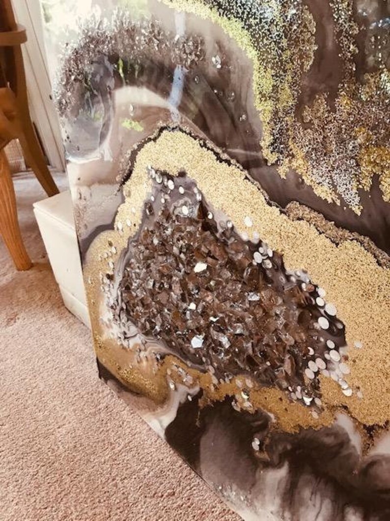 Crystal Glass Resin Painting Custom Original Abstract Modern - Etsy