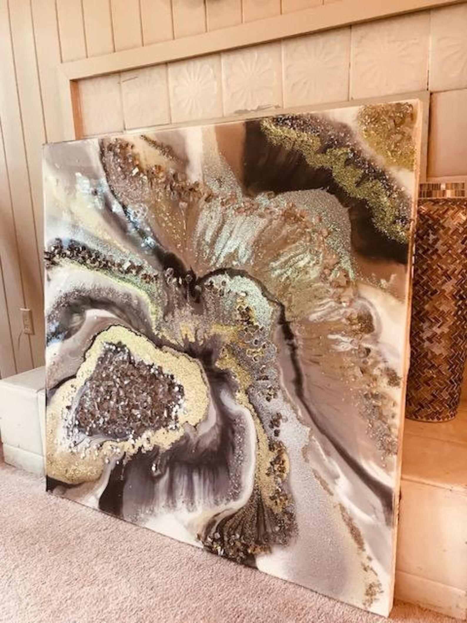 Crystal Glass Resin Painting Custom Original Abstract Modern - Etsy