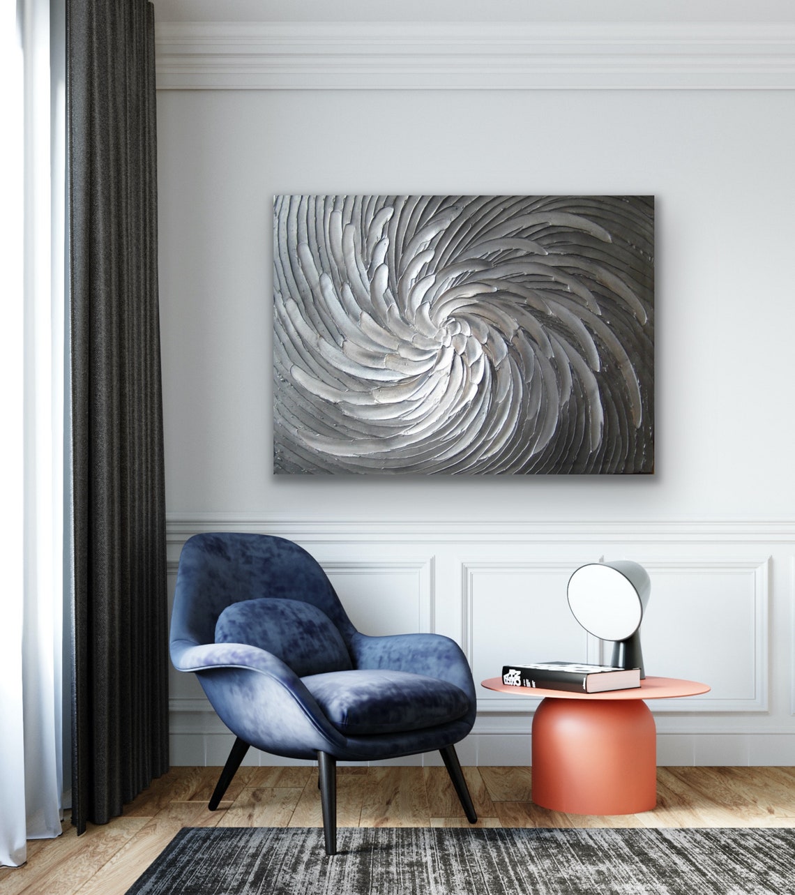 Abstract 3D Textured Floral Impasto Painting Big Custom Original Heavy ...
