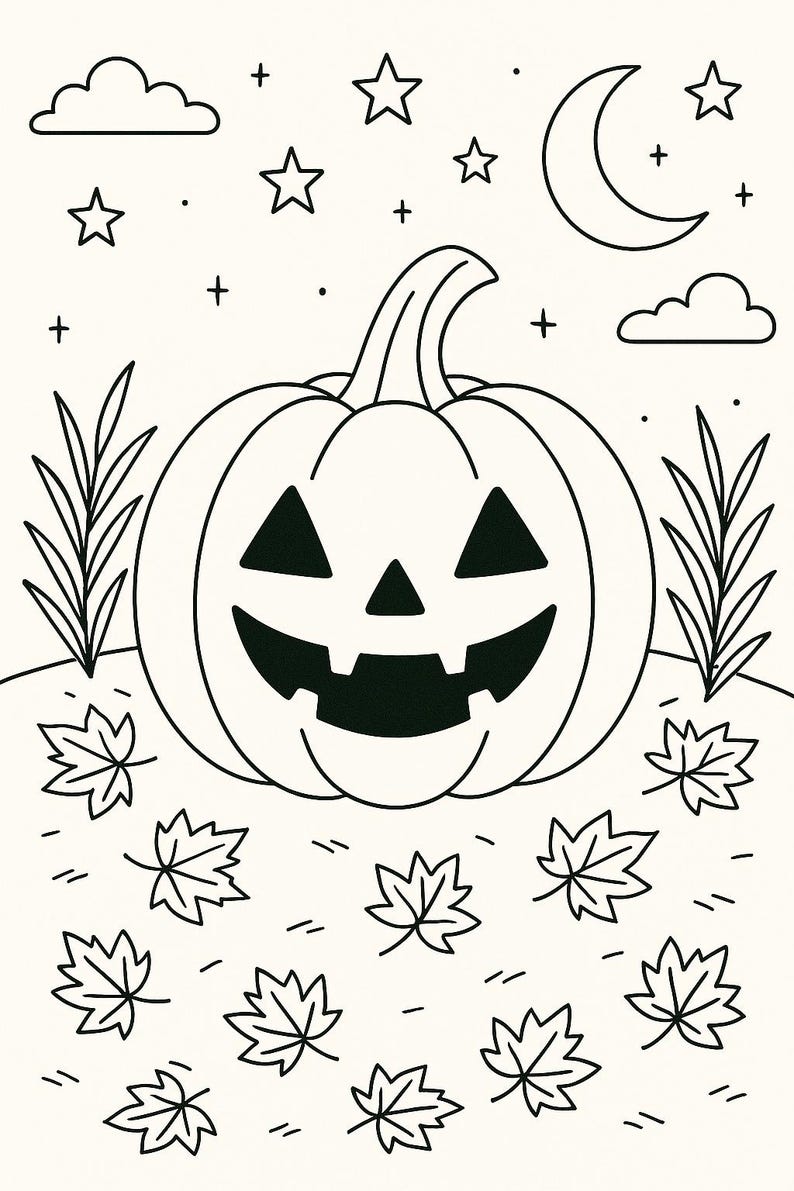 Autumn & Halloween Coloring Book: Cozy Fall Designs (PDF Printable) - Etsy