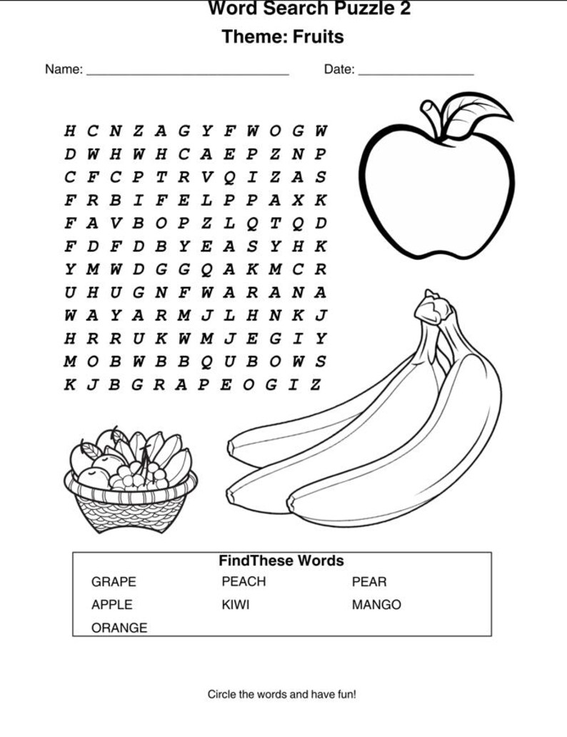 Printable Word Search Puzzle Book for Kids | Fun & Educational Activity ...