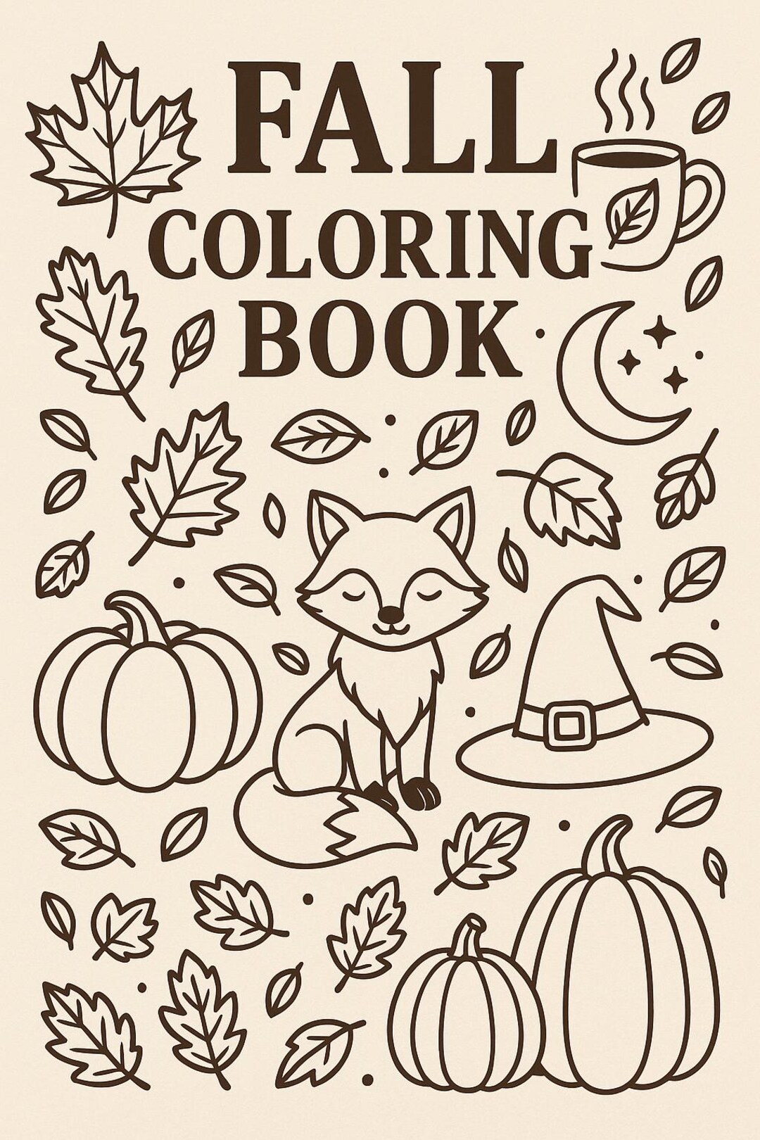 Autumn & Halloween Coloring Book: Cozy Fall Designs (PDF Printable) - Etsy