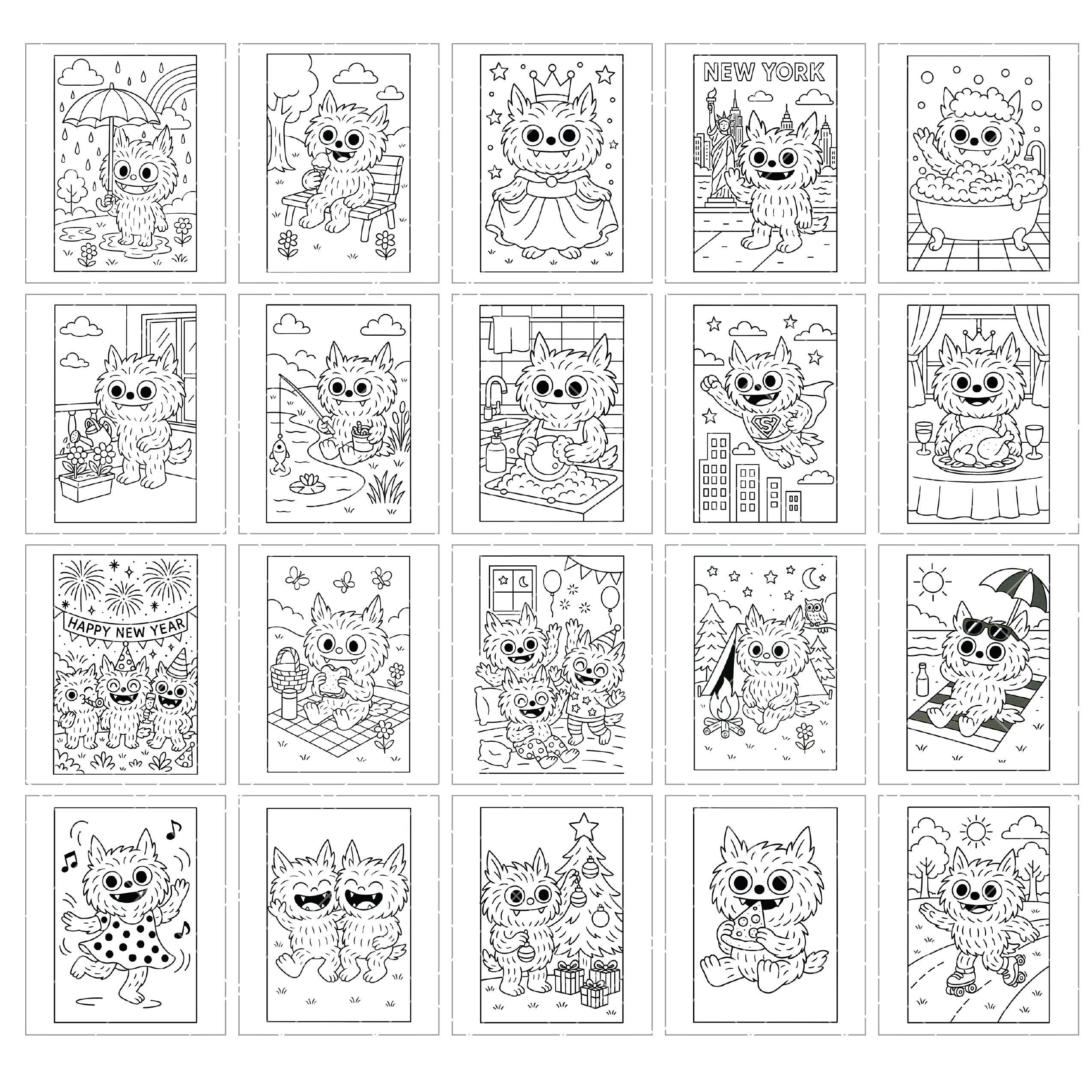 Labubu Lives Life! – 20-page Printable Coloring Book – Cute Creature ...