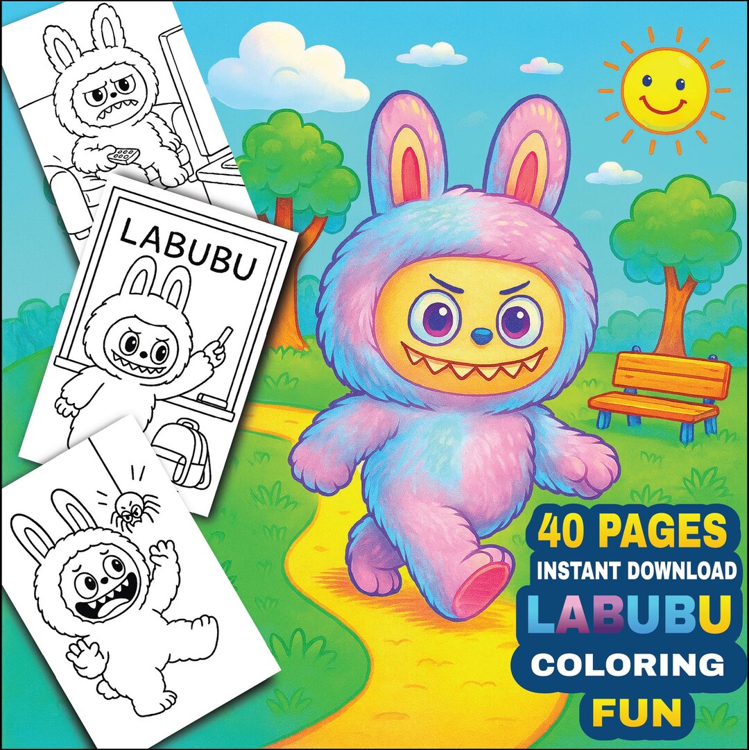Labubu Coloring Pages – 40 Cute Printable Sheets | Kawaii Monster Fun ...