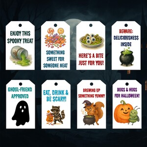Funny Halloween Gift Tags, Spooky Treat Bag Labels (printable PDF) - Etsy