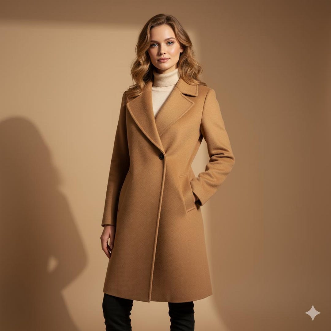 Luxury Camel Wool Overcoat for Women | Full-length Winter Coat ...