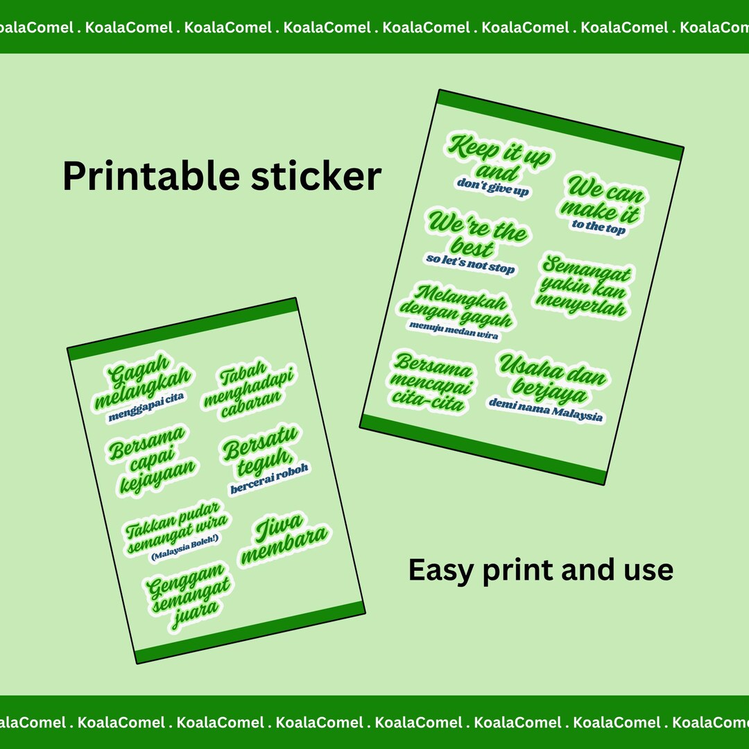 14 Motivational Digital Stickers – PNG + Printable | Aesthetic Malay ...